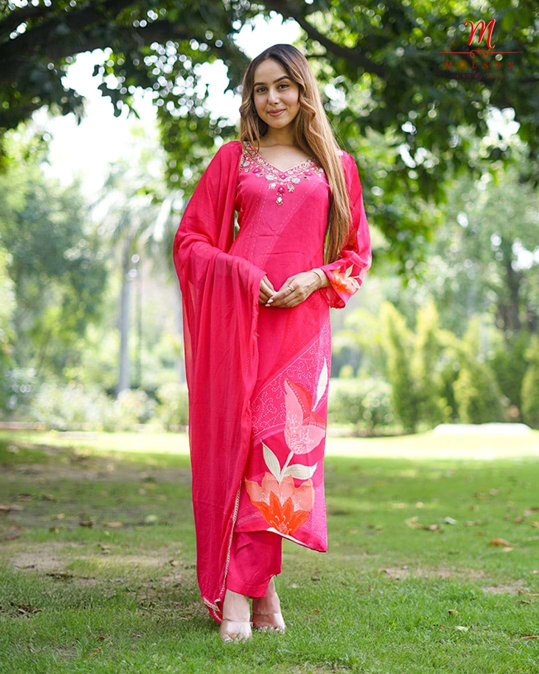 Pink Floral Kurta set – MULSON RETAIL PVT LTD